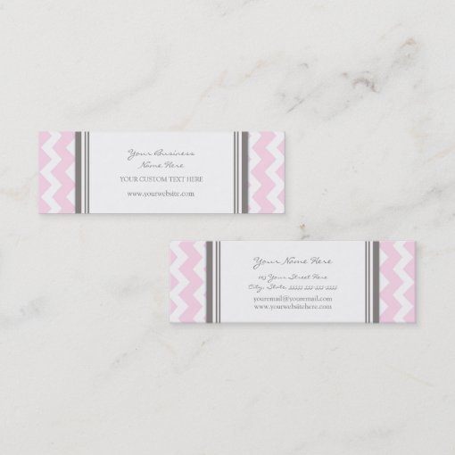 Pink Gray Chevron Retro Business Cards | Zazzle