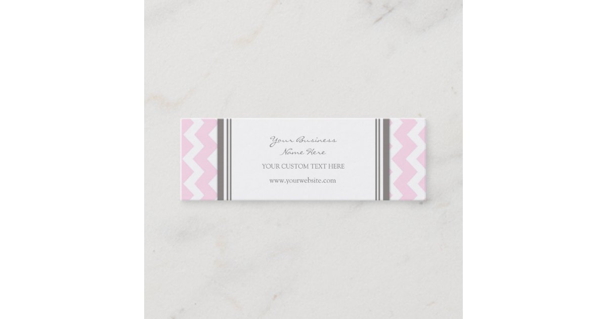 Pink Gray Chevron Retro Business Cards | Zazzle