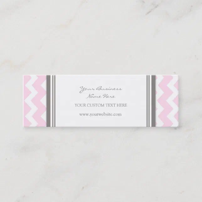 Pink Gray Chevron Retro Business Cards | Zazzle