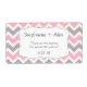 Pink & Gray Chevron Water Bottle - customize it! Label | Zazzle