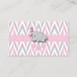 Pink Gray Elephant Baby Shower Diaper Raffle 2 Enclosure Card | Zazzle