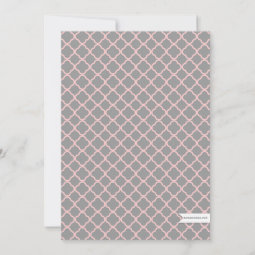 Pink + Gray Quatrefoil Baby Shower Tea Party Invitation | Zazzle