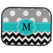 Pink Gray Teal Chevron Monogram Car Floor Mat | Zazzle