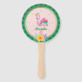 Pink Green Flamingo & Watermelon Tropical Birthday Hand Fan | Zazzle