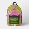 Pink / Green Inspirational Motivations Printed Backpack | Zazzle