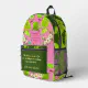 Pink / Green Inspirational Motivations Printed Backpack | Zazzle