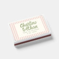 Pink Green Pastel Handwriting Retro Wedding Matchboxes | Zazzle