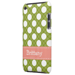 Pink Green Polka Dot iPod Touch 4th Gen Case Cover | Zazzle