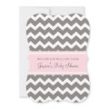 Pink Grey Chevron Custom Baby Shower Invitations | Zazzle