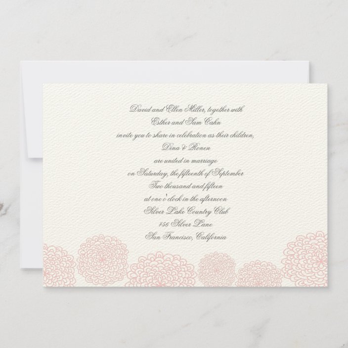 Pink Grey Wedding Invitation | Zazzle.com
