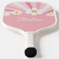 Pink Groovy Daisy Retro 70s Add Custom Name Girly Pickleball Paddle ...