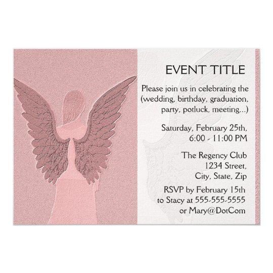 Pink Guardian Angel Invitation | Zazzle.com