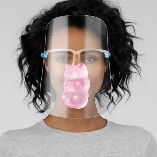 Pink Gummy Bear Face Shield | Zazzle