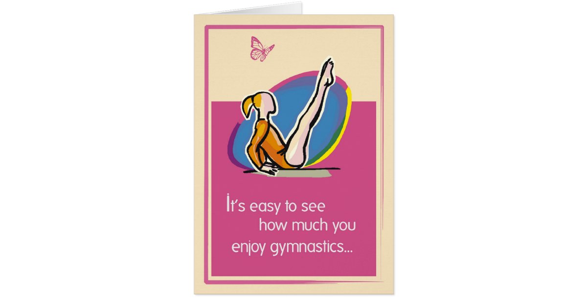 Pink Gymnastics Congratulations Card | Zazzle.com