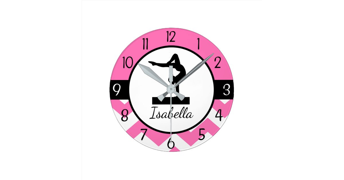 Pink Gymnastics Wall Clock | Zazzle.com