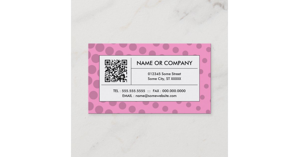 pink halftone QR code Business Card | Zazzle