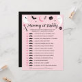 Pink Halloween Baby Shower Guess Who Game Card | Zazzle