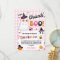 Pink Halloween Cute Ghost Birthday Thank You Card | Zazzle