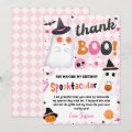 Pink Halloween Cute Ghost Birthday Thank You Card | Zazzle