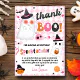 Pink Halloween Cute Ghost Birthday Thank You Card | Zazzle