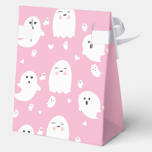 Pink Halloween Ghost Girl Baby Shower Favor Boxes | Zazzle