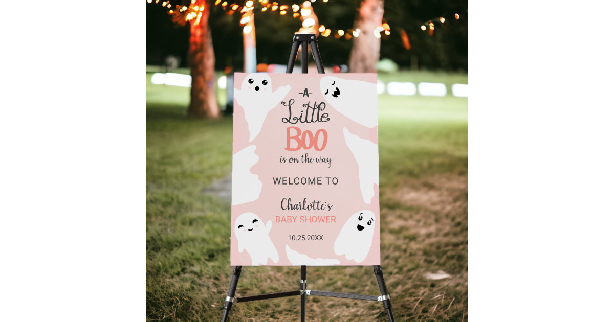 Pink Halloween little boo ghosts baby shower Foam Board | Zazzle