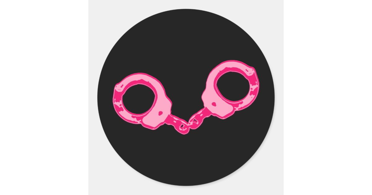 Pink Handcuffs Classic Round Sticker | Zazzle