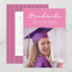 Pink Handwriting Graduate Editable Graduation Announcement | Zazzle