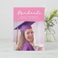 Pink Handwriting Graduate Editable Graduation Announcement | Zazzle