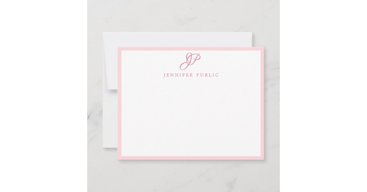 Pink Handwritten Script Monogram Simple Template | Zazzle