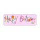 Pink Happy Birthday Address Label Sticker | Zazzle