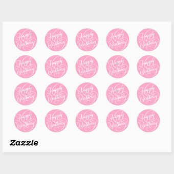 PINK HAPPY BIRTHDAY | STICKER | Zazzle