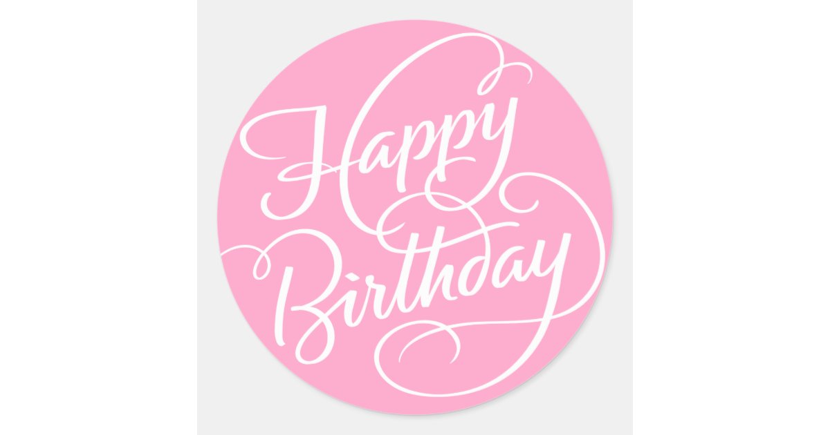 PINK HAPPY BIRTHDAY | STICKER | Zazzle