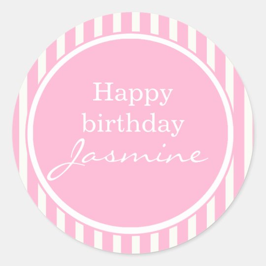 Pink Happy Birthday Sticker | Zazzle.com