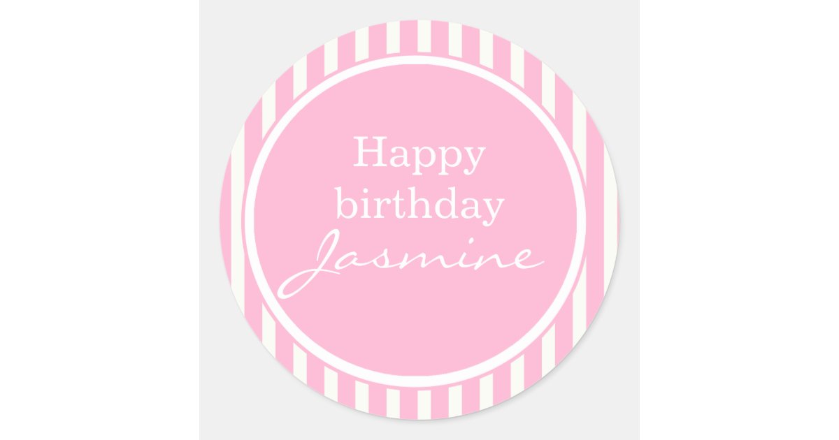Pink Happy Birthday Sticker | Zazzle