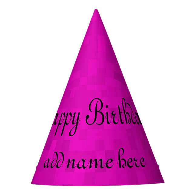 Pink Happy Birthday Template DIY Birthday Cap | Zazzle