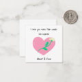 Pink Heart and White Flower Miss You Note Card | Zazzle