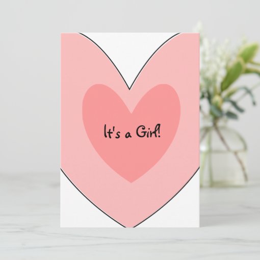 Pink Heart Baby Shower Invitation | Zazzle