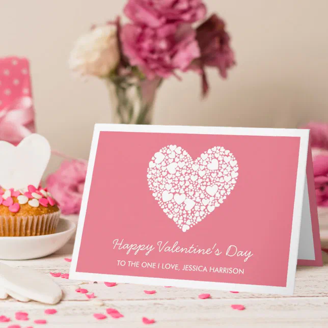 Pink Heart Be My Valentine Valentine's Day Holiday Card | Zazzle