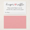 Pink Heart Diaper Raffle Girl Baby Shower | Zazzle