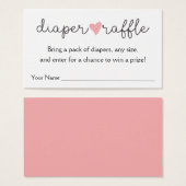 Pink Heart Diaper Raffle Girl Baby Shower | Zazzle