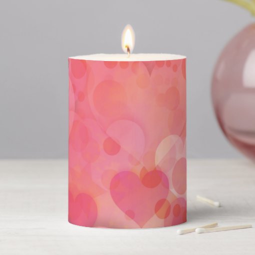 Pink Heart Dreams Pillar Candle | Zazzle