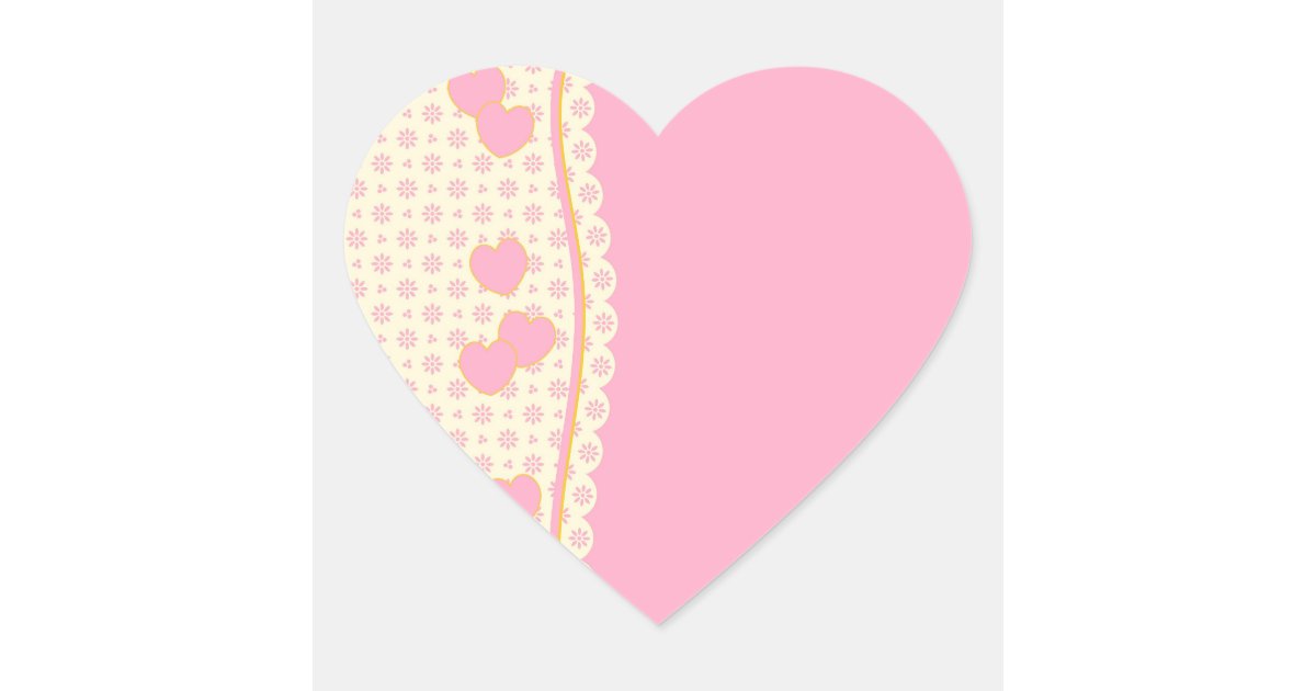 Pink Heart Eyelet Background Heart Sticker | Zazzle.com
