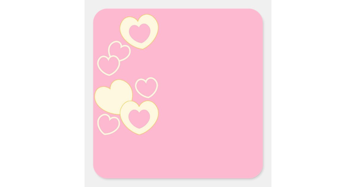Pink Heart Eyelet Background Square Sticker | Zazzle