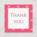 Pink Heart Grid Business Thank You Insert Card | Zazzle