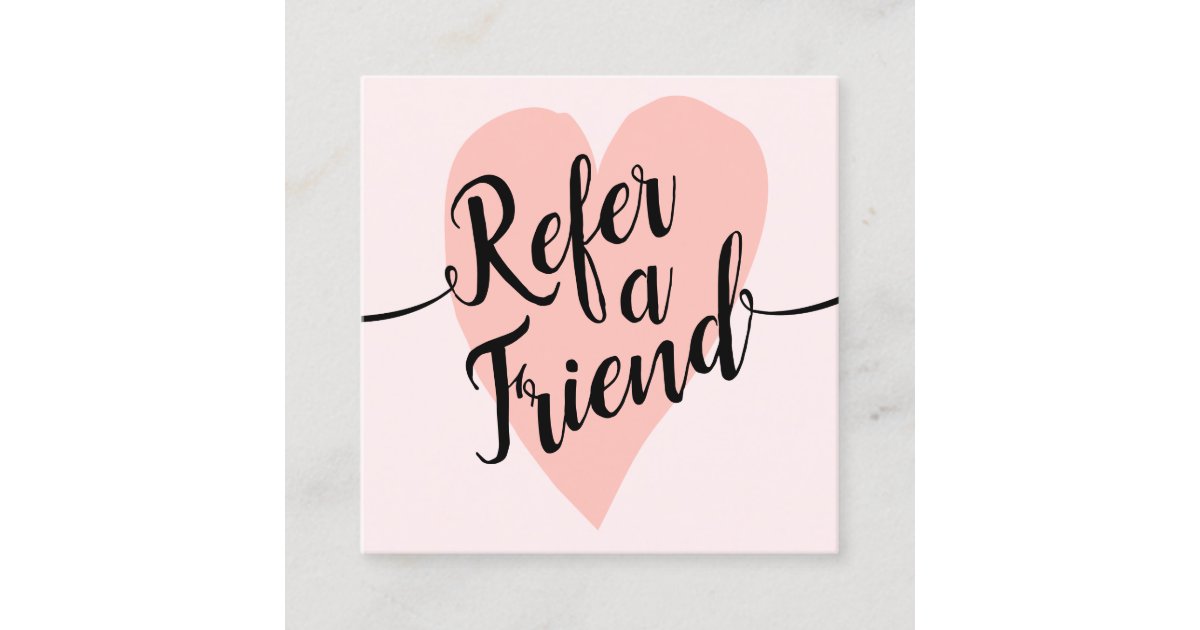 Pink Heart Handwritten Script Calligraphy Referral | Zazzle