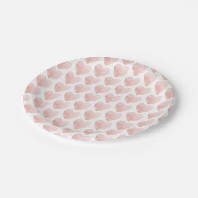 Pink Heart Party Plates | Zazzle