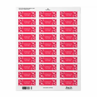 Pink Heart Pattern Personalized Valentine Label | Zazzle