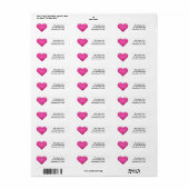 Pink Heart Return address Lables Label | Zazzle