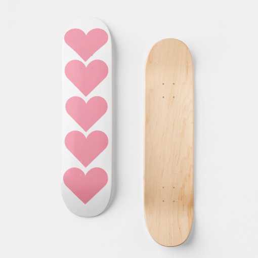 Pink Heart Skatebaord Skateboard Deck | Zazzle